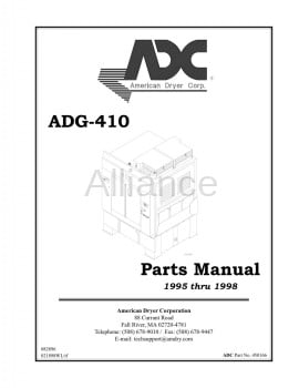 Diagrams, Parts and Manuals for American Dryer ADG-410 Dryer