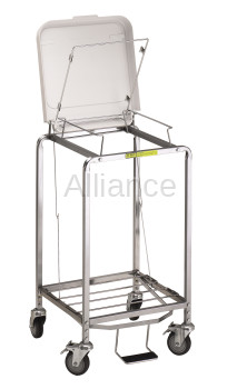 R&B Wire #672NB Single "Easy Access" Hamper w/Foot Pedal - No Bag